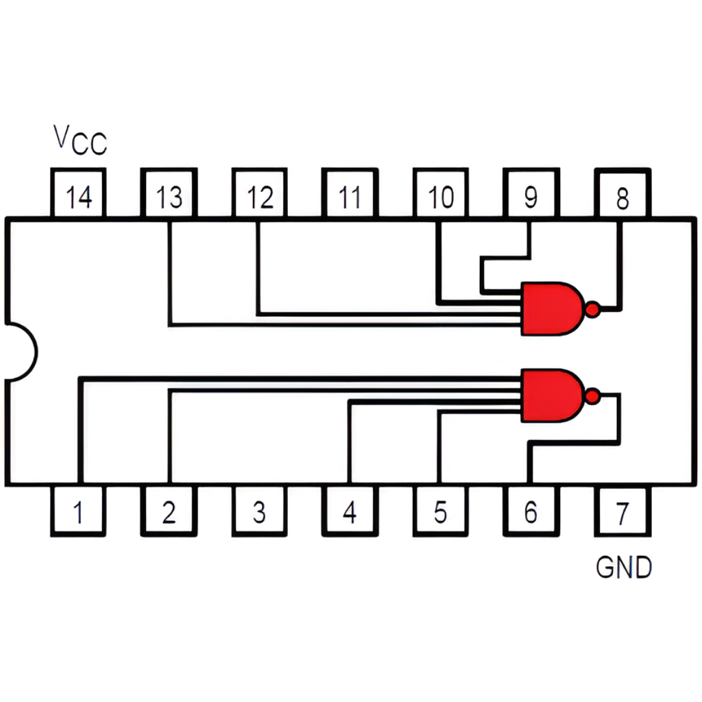 7400 Ic 10-Pack Of 74LS20 Dual 4-Input NAND Gate ICs (DIP-14) IC Number